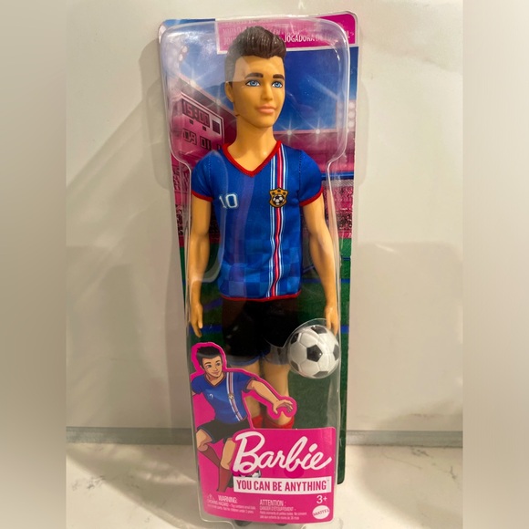 Barbie | Toys | Mattel Barbie Doll Soccer Player Male Ken Blue Jersey ...